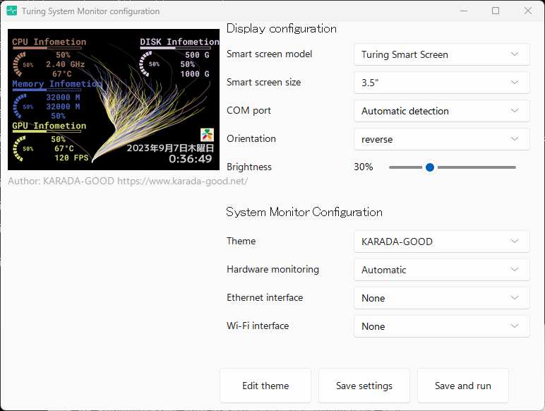 3.5インチIPSディスプレイでパソコン情報をモニタリング！！「turing-smart-screen-python」の設定と新規Themeの作成方法
